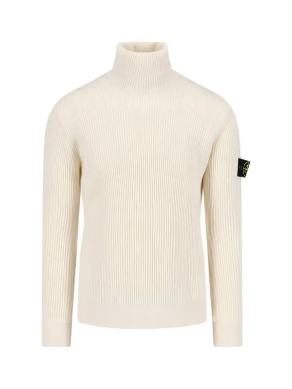 Stone Island Virgin Wool Sweater - White
