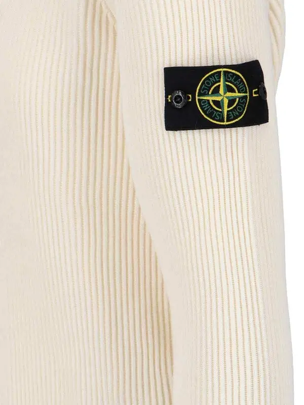 Stone Island Virgin Wool Sweater - White