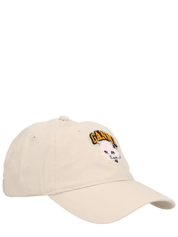 GANNI Baseball Cap With Logo - Ivory