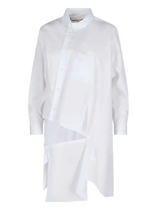 Comme Des Garçons Asymmetric Long Shirt - White
