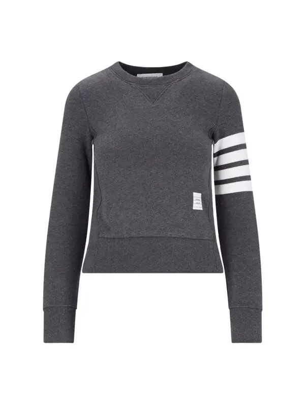 Thom Browne 4-bar Crew Neck Sweatshirt - Gray