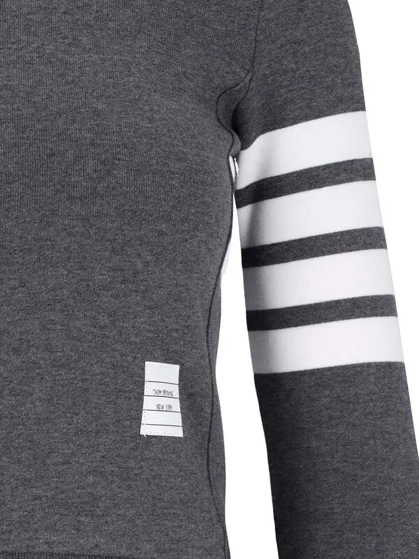 Thom Browne 4-bar Crew Neck Sweatshirt - Gray