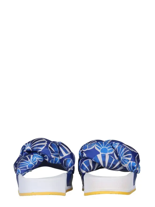 La DoubleJ Braid Slide Sandals - Blue