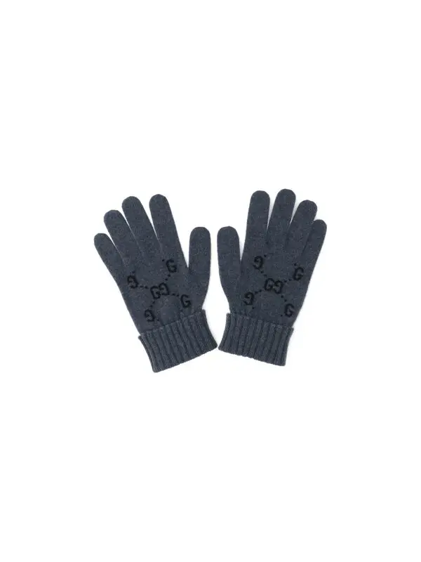 Gucci Gg Cashmere Gloves - Gray