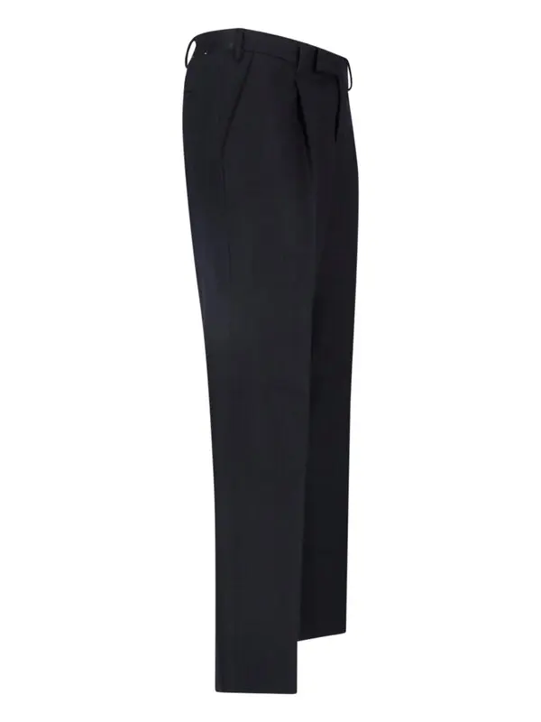 PT TORINO Virgin Wool And Cashmere Striped Trousers - Black