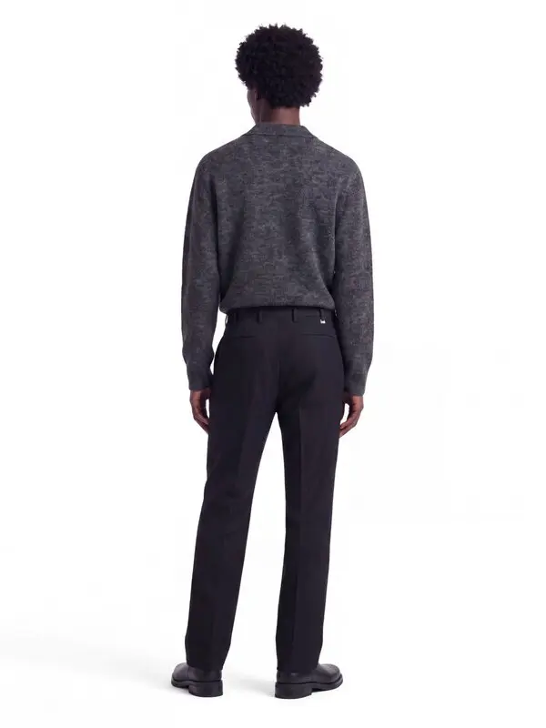 PT TORINO Virgin Wool And Cashmere Striped Trousers - Black