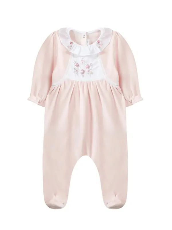 TARTINE ET CHOCOLAT Flower Collar Romper - Pink