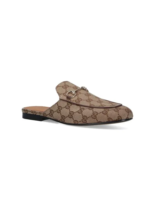 Gucci Princetown Gg Supreme Mules - Beige