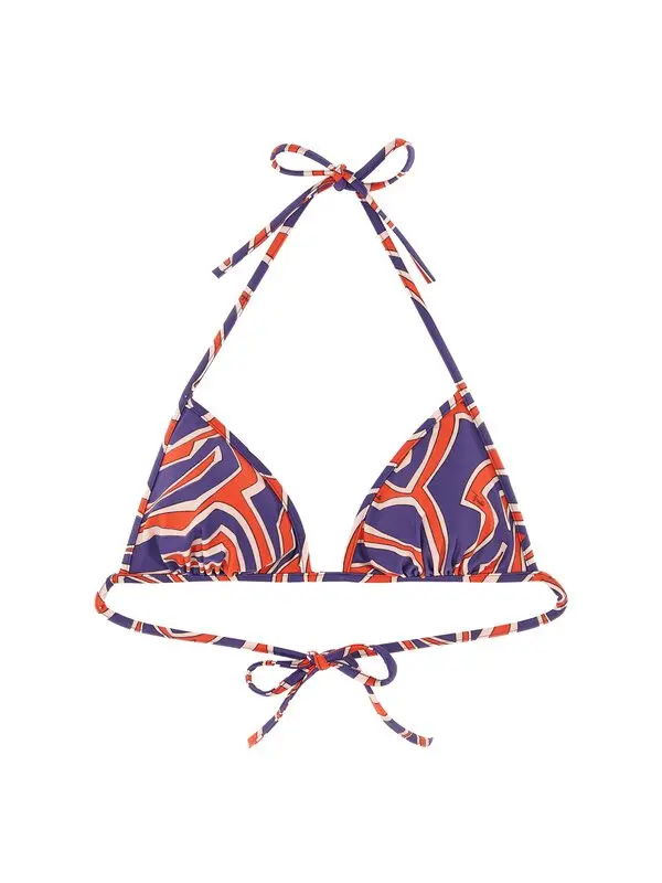 Emilio Pucci Maze Print Triangle Bikini Top - Multicolour
