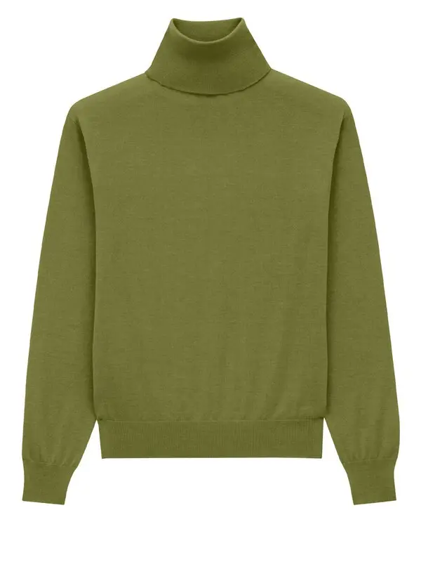 Saint Laurent Cashmere, Wool And Silk Turtleneck - Green
