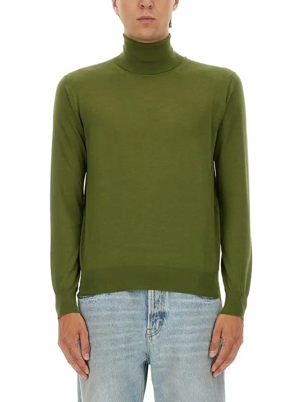 Saint Laurent Cashmere, Wool And Silk Turtleneck - Green