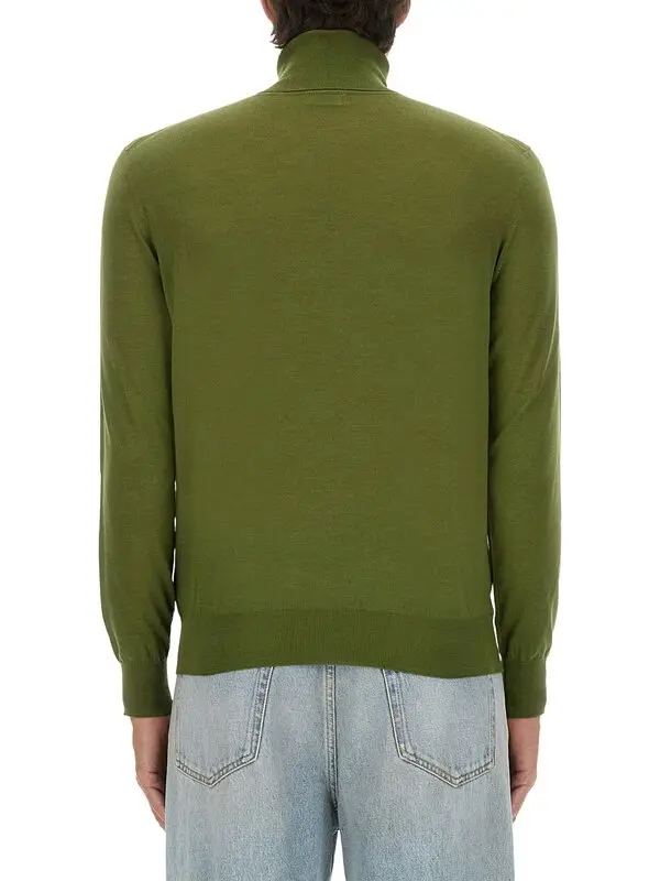 Saint Laurent Cashmere, Wool And Silk Turtleneck - Green