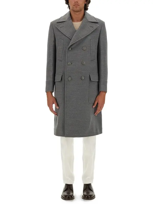 Brunello Cucinelli Double-breasted Wool Overcoat