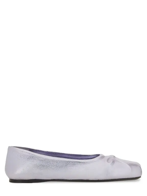 Marni Ballerina Flat With Bow Detailing - Silver
