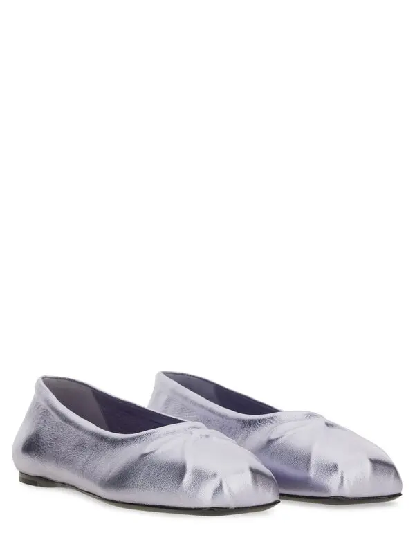 Marni Ballerina Flat With Bow Detailing - Silver