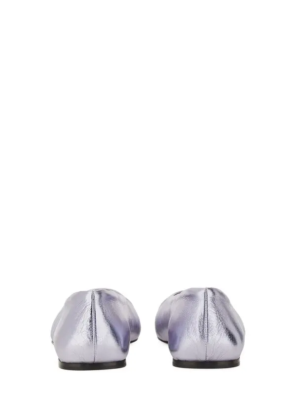 Marni Ballerina Flat With Bow Detailing - Silver