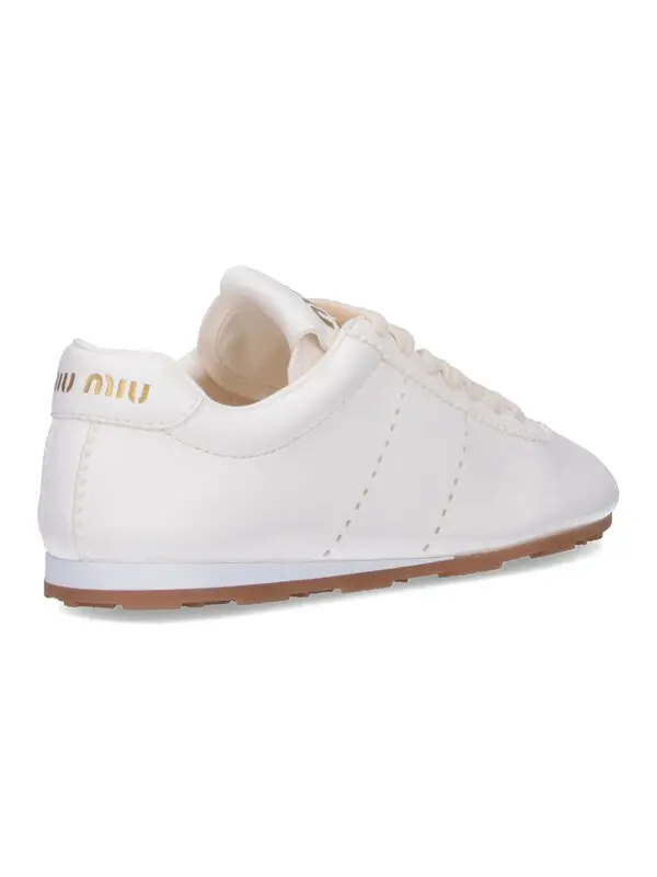 Miu Miu Lamb Nappa 'plume' Sneakers - White