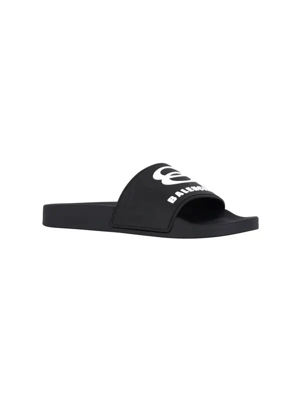 Balenciaga Pool" Slide Sandals - Black