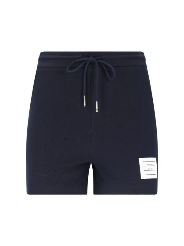 Thom Browne Cotton Sport Shorts - Blue