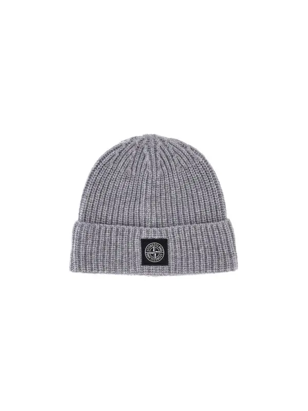 Aspesi Moncler Ribbed Virgin Wool Beanie - Gray