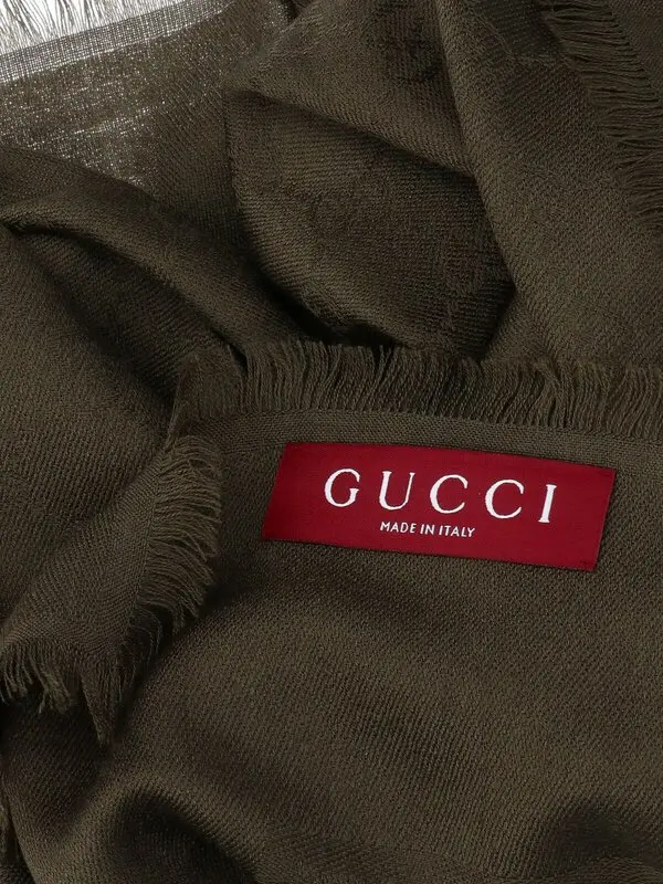 Gucci Gg' Wool And Silk Shawl - Green