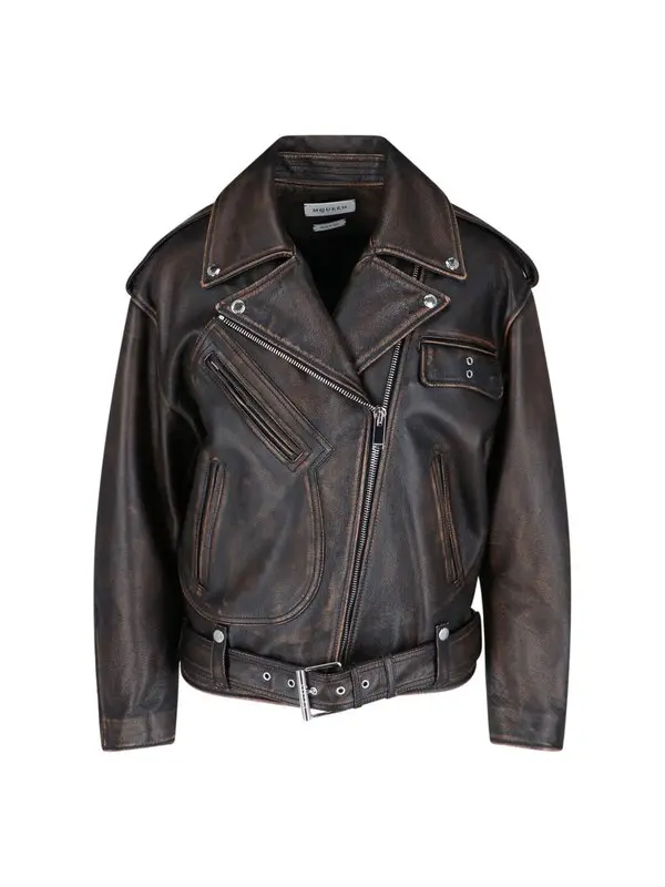 BERNER KUHL Leather Zip Jacket - Brown