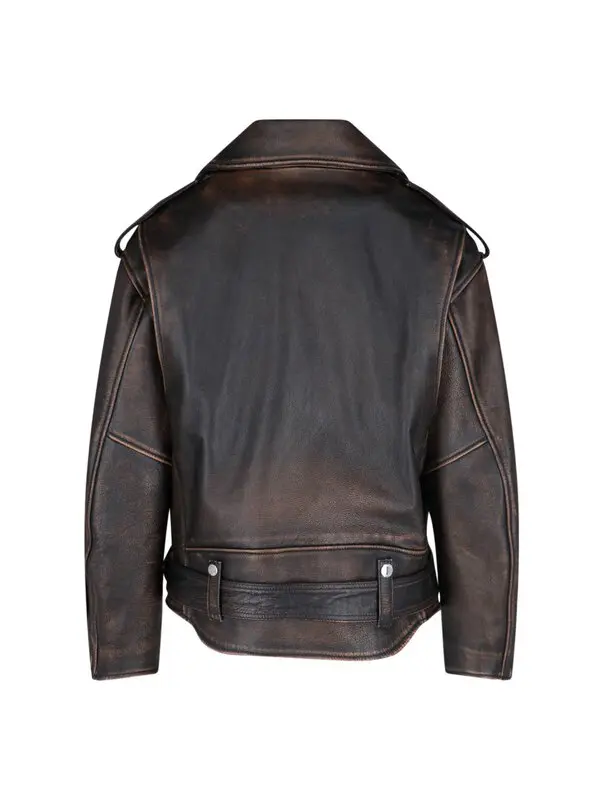 BERNER KUHL Leather Zip Jacket - Brown