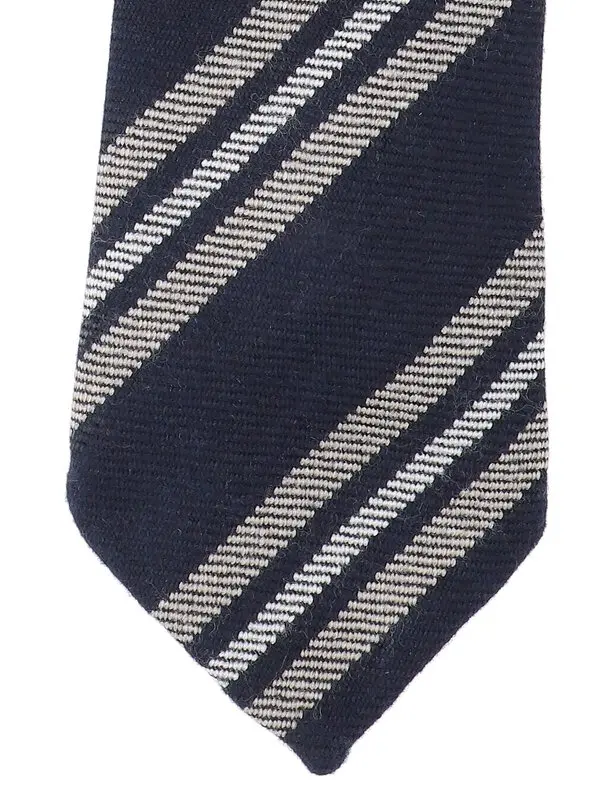 FINAMORE 1925 Striped Wool Neck Tie - Blue