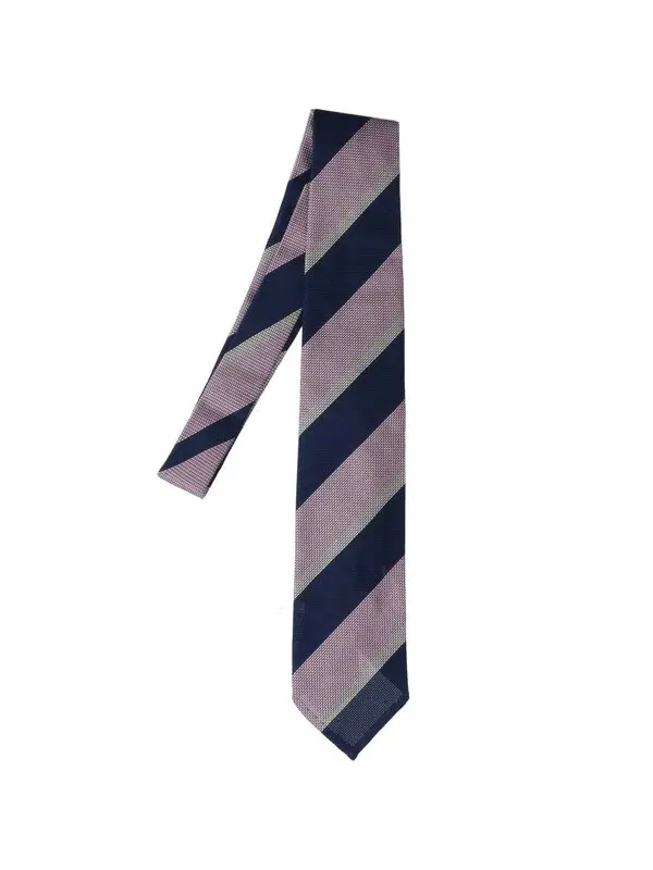 Cesare Attolini Striped Silk Neck Tie - Pink