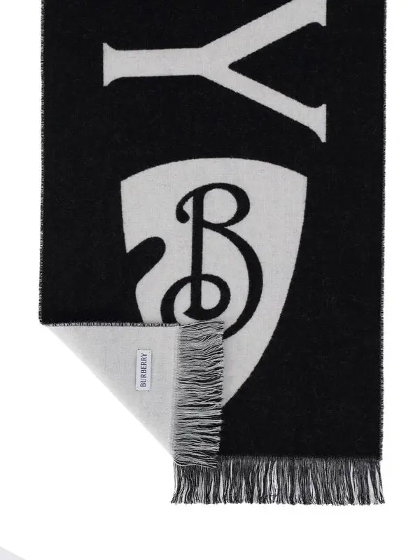 Burberry B Shield" Reversible Scarf - Black