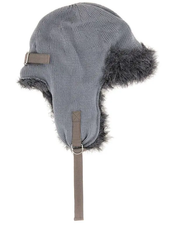 KIJIMA TAKAYUKI Wool Knit Aviator Hat - Grey