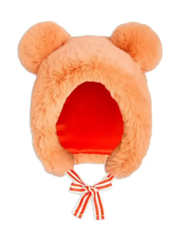 MINI RODINI Faux Fur Hat - Orange