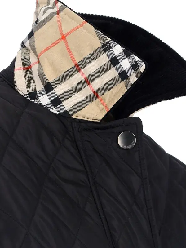 Burberry Diamond Quilted Jacket With Corduroy Collar