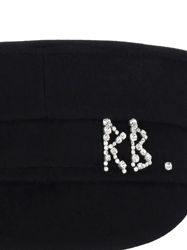 Ruslan Baginskiy Wool Baker Boy Cap With Rhinestones