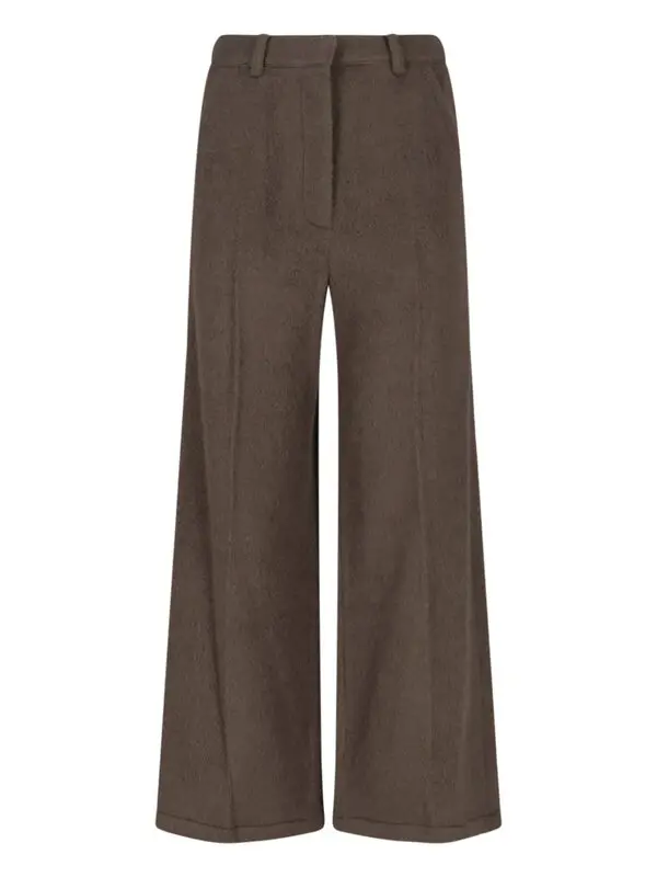 LOW CLASSIC Wool And Alpaca Blend Wide Leg Trousers - Purple