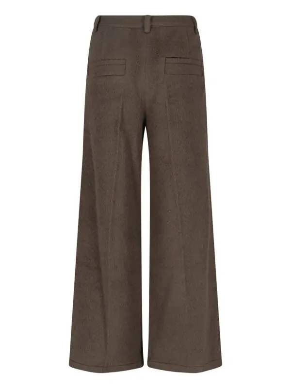 LOW CLASSIC Wool And Alpaca Blend Wide Leg Trousers - Purple