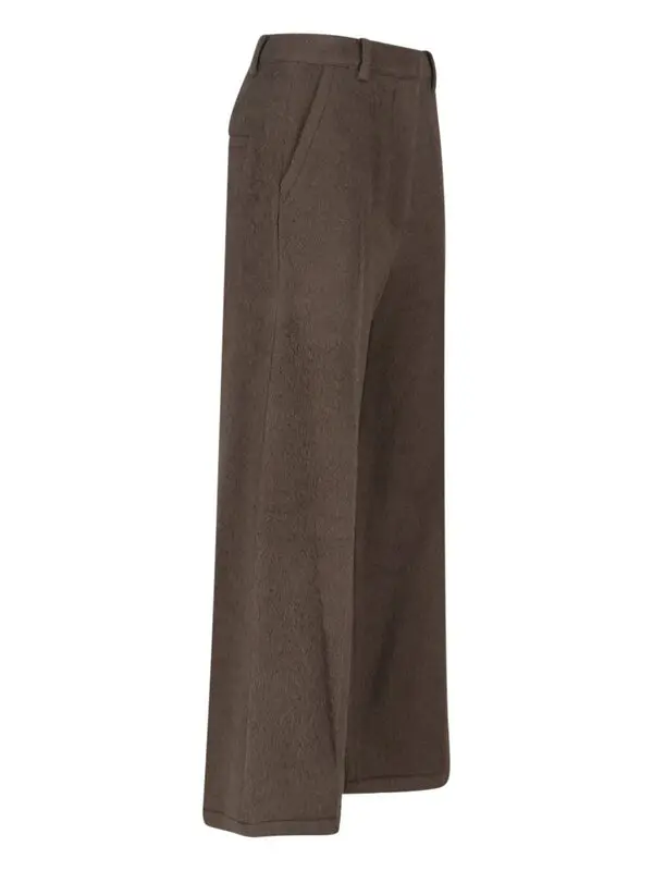 LOW CLASSIC Wool And Alpaca Blend Wide Leg Trousers - Purple