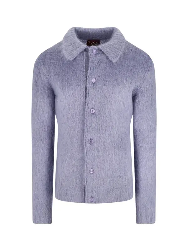 Gucci Mohair Blend Cardigan - Purple