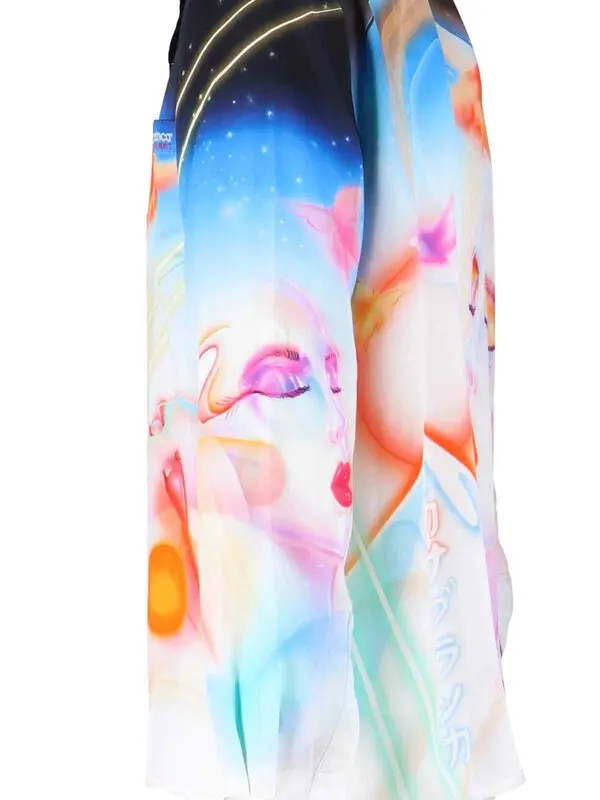 Casablanca Silk Shirt With Light Blue Print - Multi