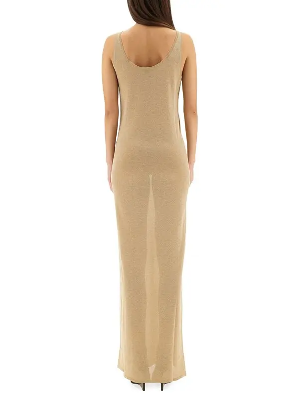 Saint Laurent Lurex Knit Dress - Gold | Editorialist