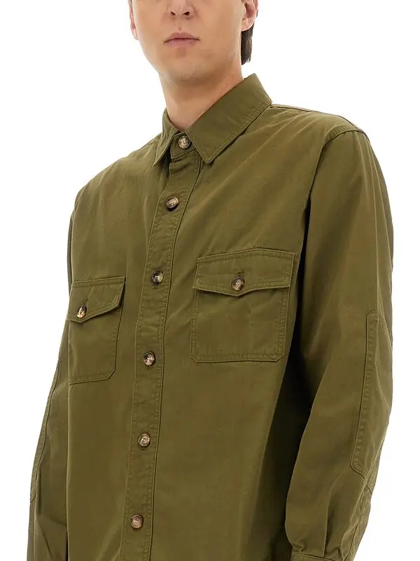 Saint Laurent Cotton Twill Overshirt - Green