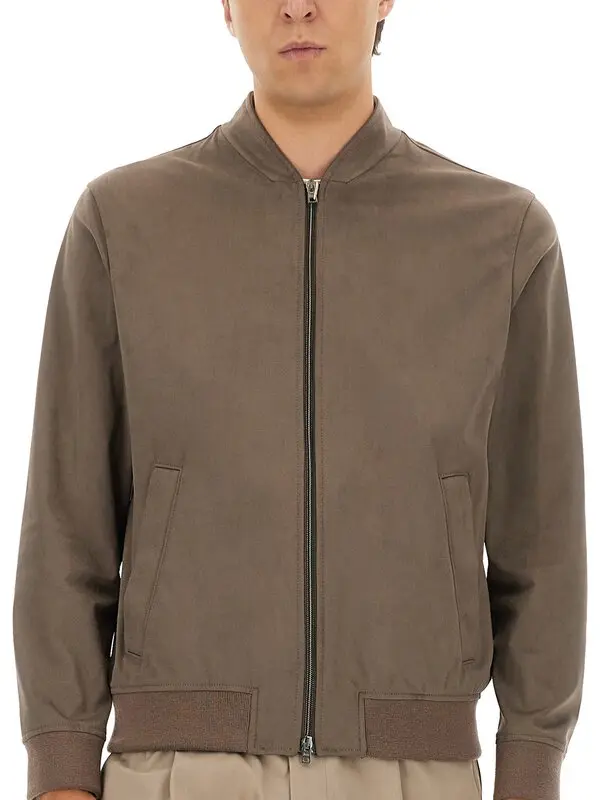 Herno Resort Bomber Jacket In Suede Alternatives