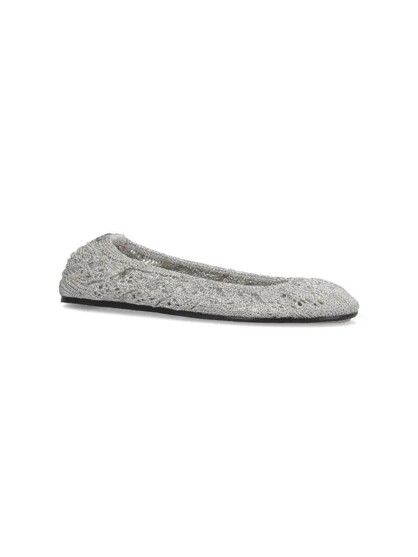 Isabel Marant Étoile Belna Crochet Ballet Flats - Silver