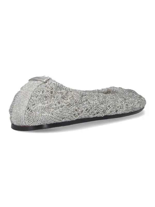 Isabel Marant Étoile Belna Crochet Ballet Flats - Silver