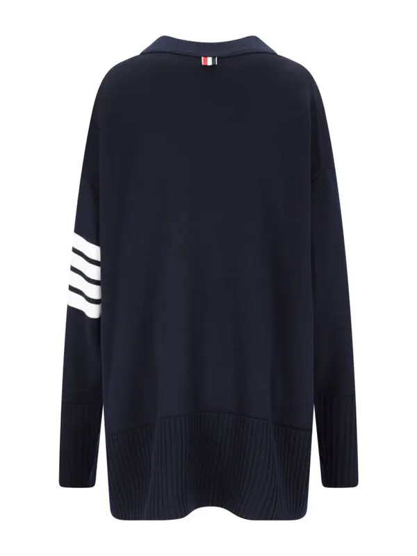Thom Browne Oversized Wool V-neck Cardigan