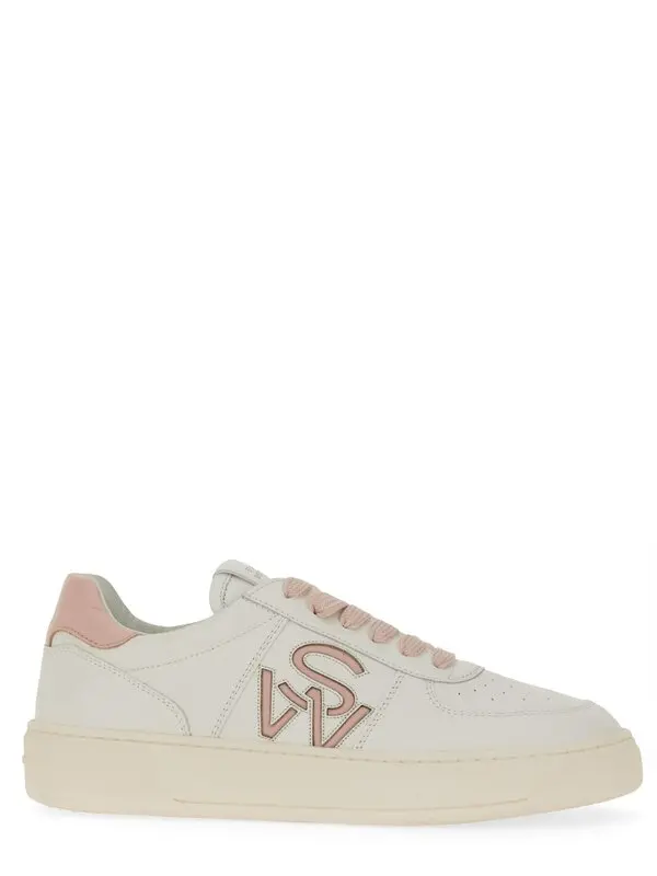 STUART WEITZMAN Leather Logo Sneakers