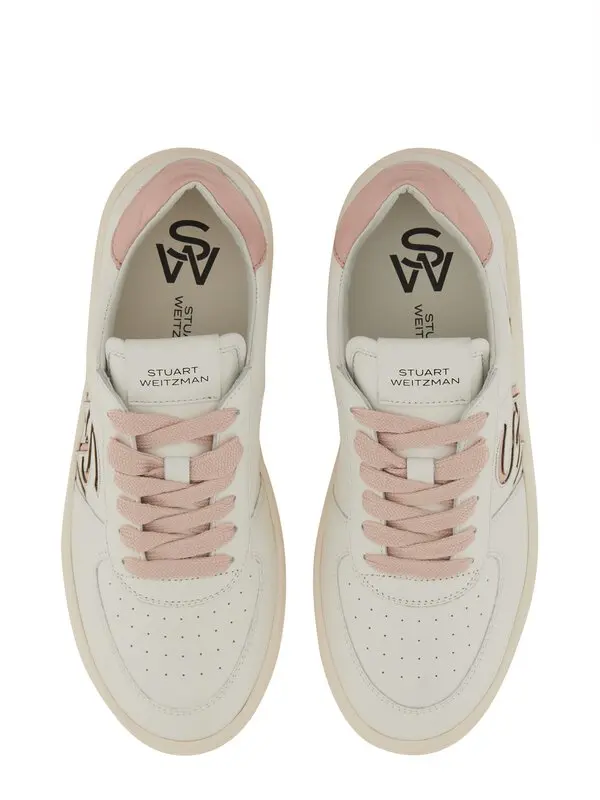 STUART WEITZMAN Leather Logo Sneakers