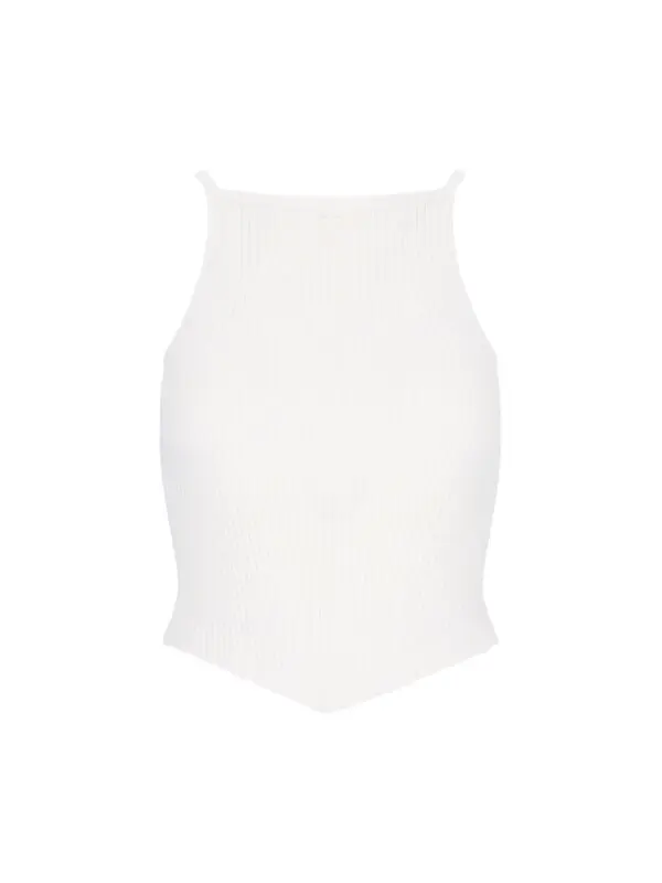 COURREGES Sleeveless Knit Top - White