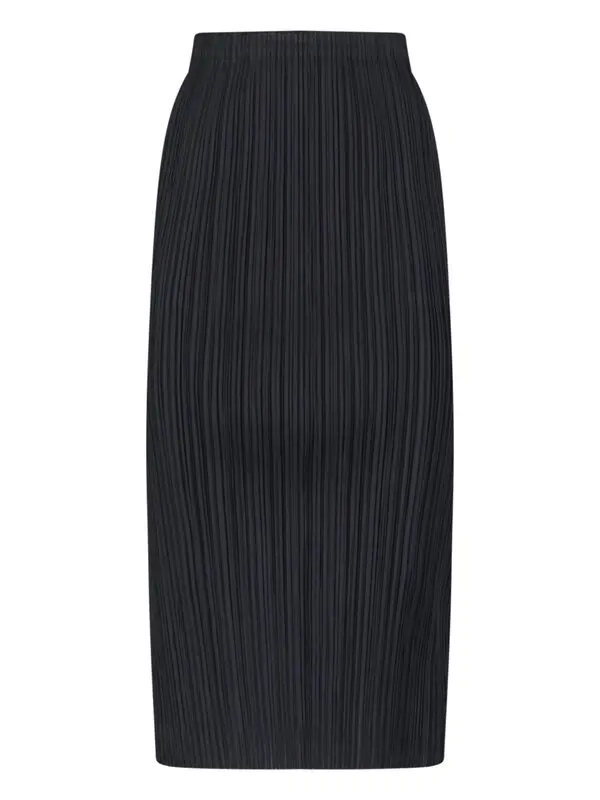 PLEATS PLEASE Mm6 Maison Margiela Pleated Midi Skirt - Black