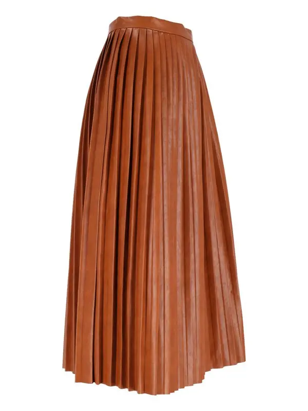 MAISON MARGIELA Pleated Midi Skirt - Brown